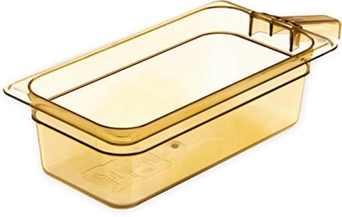Carlisle FoodService Products 30861H13 StorPlus High Heat Food Pan With 1 Handle, 4" Deep, Third Size, Amber, 1/3 Size (Pack of 6)
