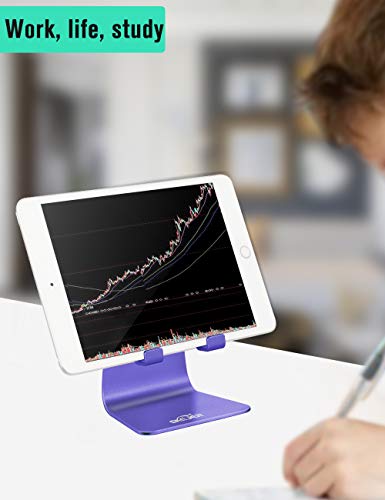 SKEJER Adjustable Cell Phone Stand, Phone Holder,Tablet Stand Dock,Aluminum Desktop Compatible with iPhone 12 iPad,Samsung Galaxy,Google All Smart Phone/Tablets Under 10 in-Royal Purple