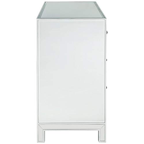 Elegant Decor Dresser 6 Drawers 48in. W x 18in. Din. x 32in. H in Antique Silver Paint