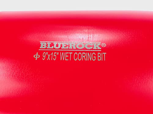 9" Inch Diamond Wet Core Drill Bit 1-1/4” Threaded by BLUEROCK Tools for Concrete Rebar Asphalt Brick Rock Masonry Hole Barrel Coring