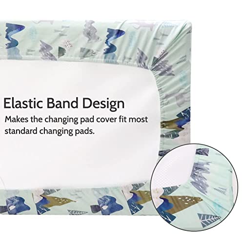 Mountain Baby Changing Table Pad Cover for Boys and Girls, Diaper Changing Pad Cover Sheets for Newborn Infant, Washable, Soft Breathable