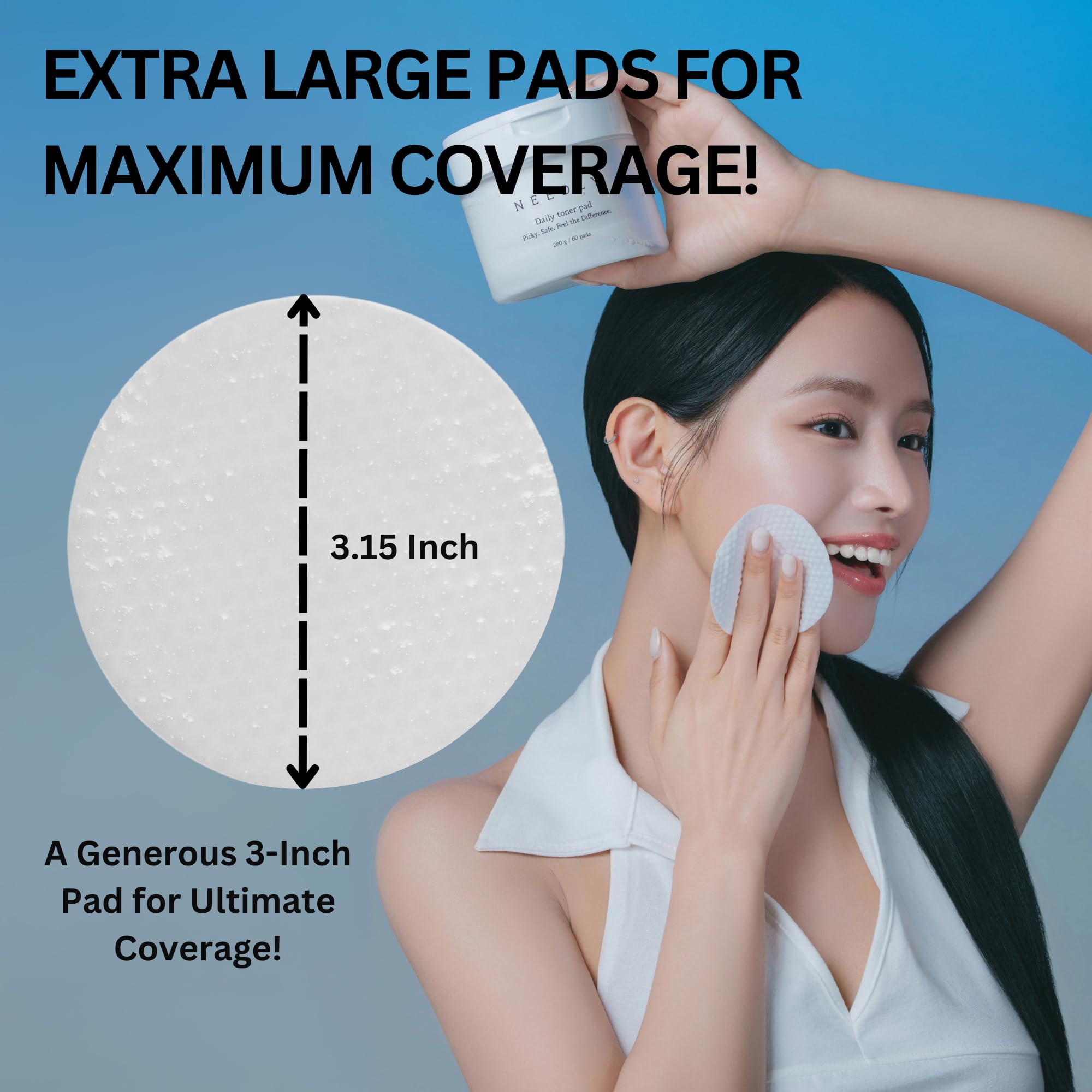 Needly | Exfoliating Facial Pads with BHA & PHA | Daily Toner Pad | for Pore Tightening