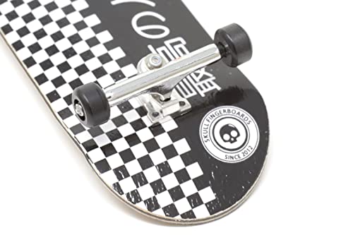 Skull Fingerboards Japan Black Edition 34mm Pro Complete Professional Wooden Fingerboard Mini Skateboard 5 PLY with CNC Bearing Wheels