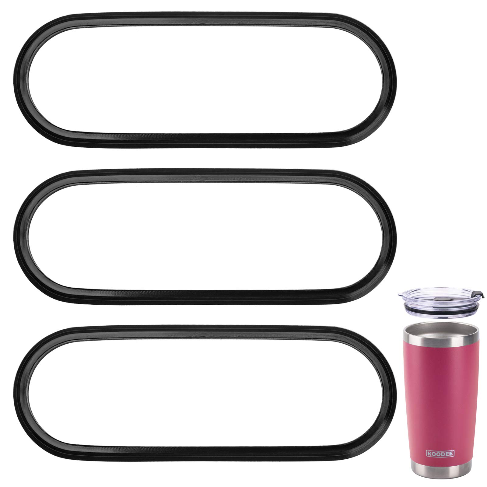 3 Pack Replacement Rubber Gasket Seal Ring for 20 oz Insulated Stainless Steel Tumbler Lids fit for Yeti, Ozark, Beast, KOODEE, SUNWILL, Umite Chef, BPA Free (3 Pack)