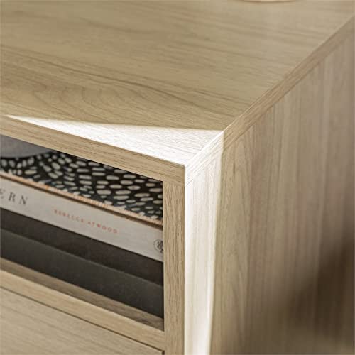 Walker Edison Modern Wood Nightstand Side Table Bedroom Storage Drawer and Shelf Bedside End Table, 25 Inch, Birch