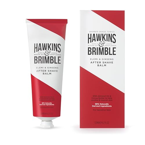 Hawkins & Brimble After Shave Balm for Men, 125 ml / 4.2 fl oz. - Post Shaving Cocoa, Almond & Olive Oil Moisturising Skin Protection | Premium British Grooming & Skincare