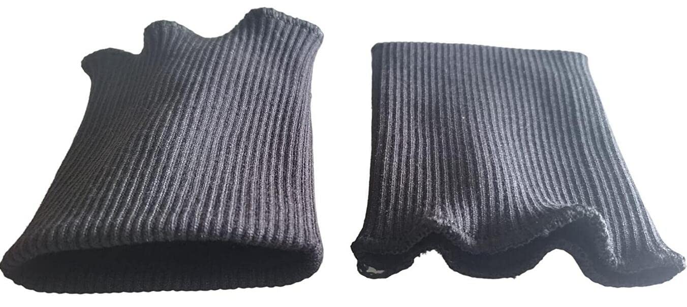 Finished Knitted Ribbed Cuffs,Replacement Jacket Stripes Rib Knit Trims Cuffs 1Pair for Sewing DIY (Black)