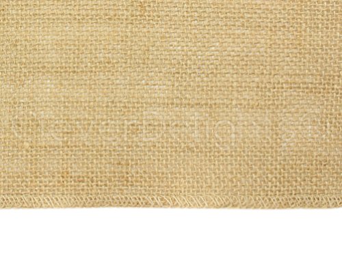CleverDelights 60" Premium Burlap Roll - 20 Yards - No-Fray Finished Edges - Natural Tight Weave Fabric