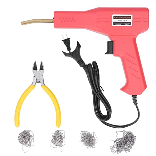 50W Hot Staple Welder Gun, Plastic Welding Machine Car Bumper Repair Kit with Plier, Flat/Outside Corner/Inside Corner/Staples, Welding Repairing Machine for Repairing Bumpers(#1)