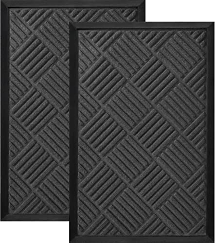 2 Pack Front Door Mats Outdoor Indoor 30x18, Heavy Duty Outside Door Mats for Outside Entry Inside, Welcome Mats Outdoor Non Slip Entryway Rug, Doormat Outdoor Mats for Patio Home Entrance Waterproof