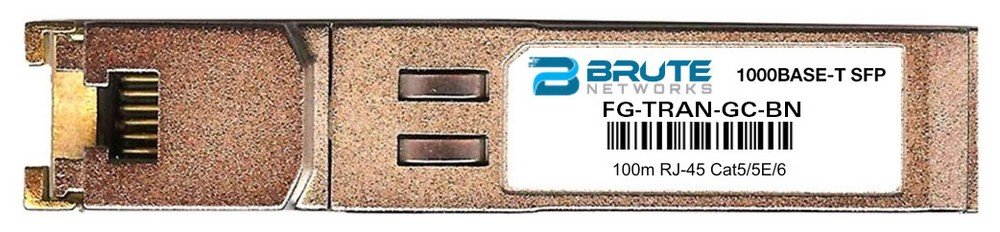 Brute Networks FG-TRAN-GC-BN - 1000BASE-T 100m RJ45 SFP Transceiver (Compatible with OEM PN# FG-TRAN-GC)