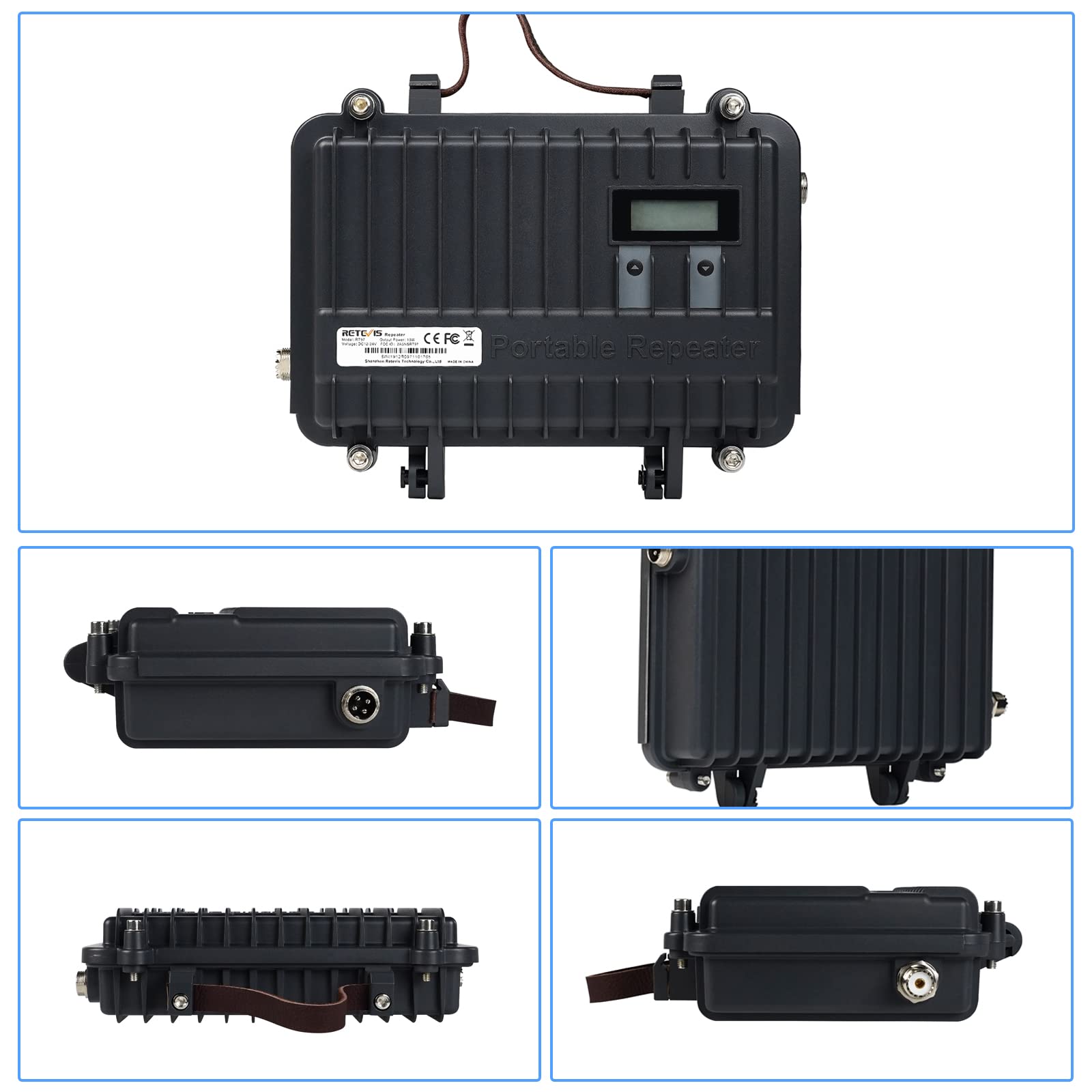 Retevis RT97 GMRS Repeater, Full Duplex Portable Radio Repeater with LCD Screen, High Power Mini Compact Repeater for Camping Hunting(1 Pack)