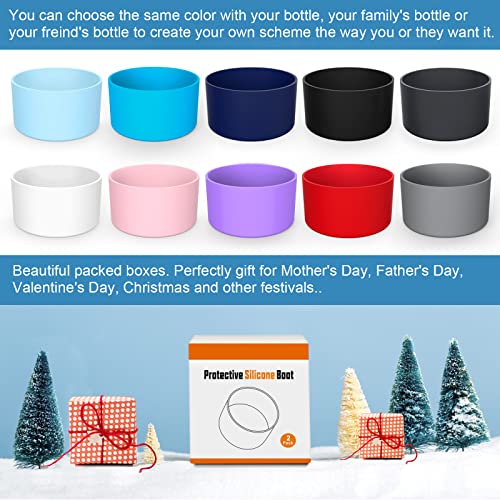 25 Colors Silicone Boot for Stanley 40 oz Quencher & IceFlow 20oz 30oz, 2 PCS Protective Tumbler Cup Boot Sleeve Water Bottle Accessories, BPA-Free Anti-Slip Bottom Cover, Dishwasher Safe