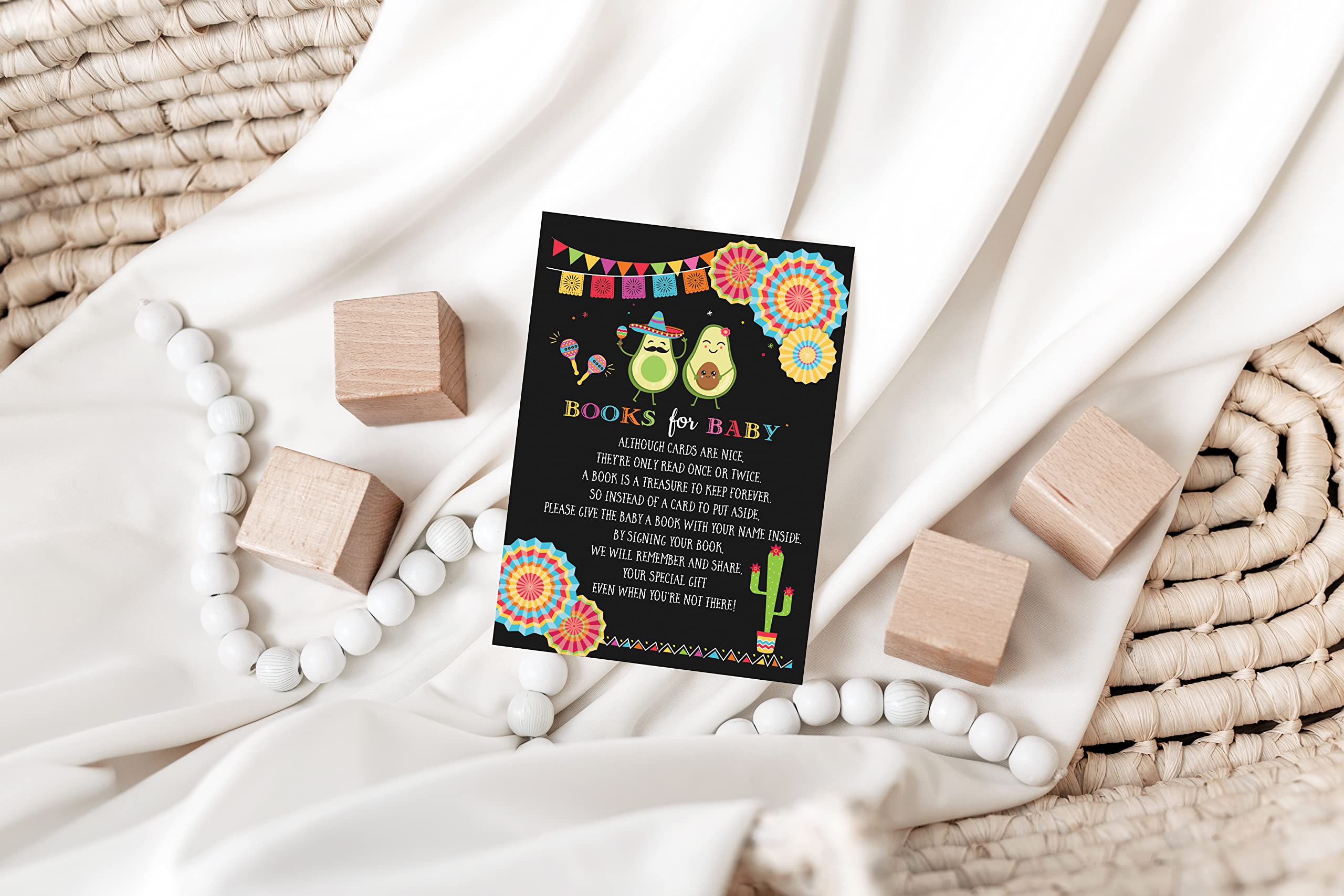 Your Main Event Prints Fiesta Mexican Baby Shower Book Request Cards, Neutral Baby Shower Games, Set of 50