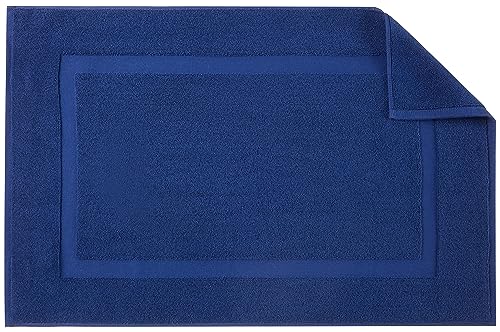 Amazon Basics Banded Bathroom Bath Rug Mat - 20 x 31 Inch, Navy