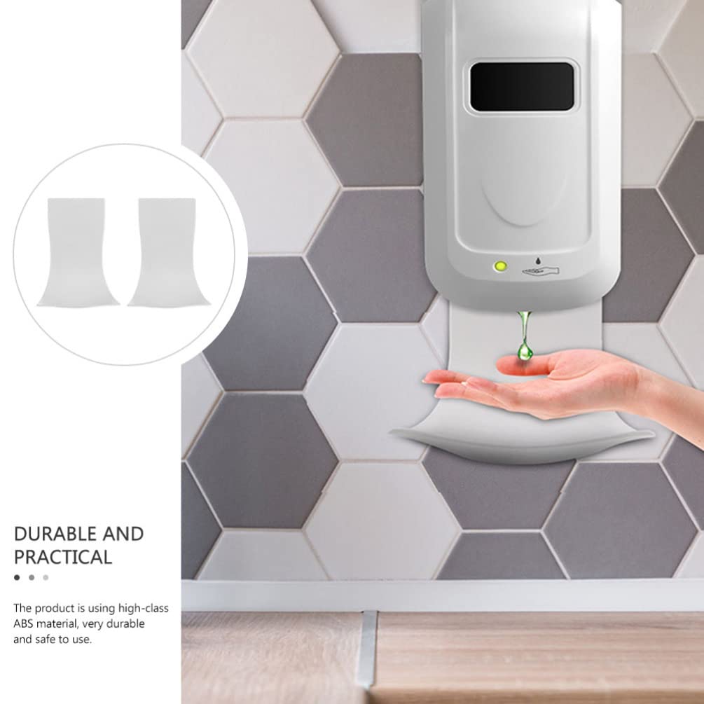 2pcs Soap Dispenser Tray Laundry Scent Boosters Soap Drip Tray Soap Dispenser Drip Tray Hand Wash Dispenser Stand Tap Bracket Wall-mounted Drip Catcher Spray Connector White Abs