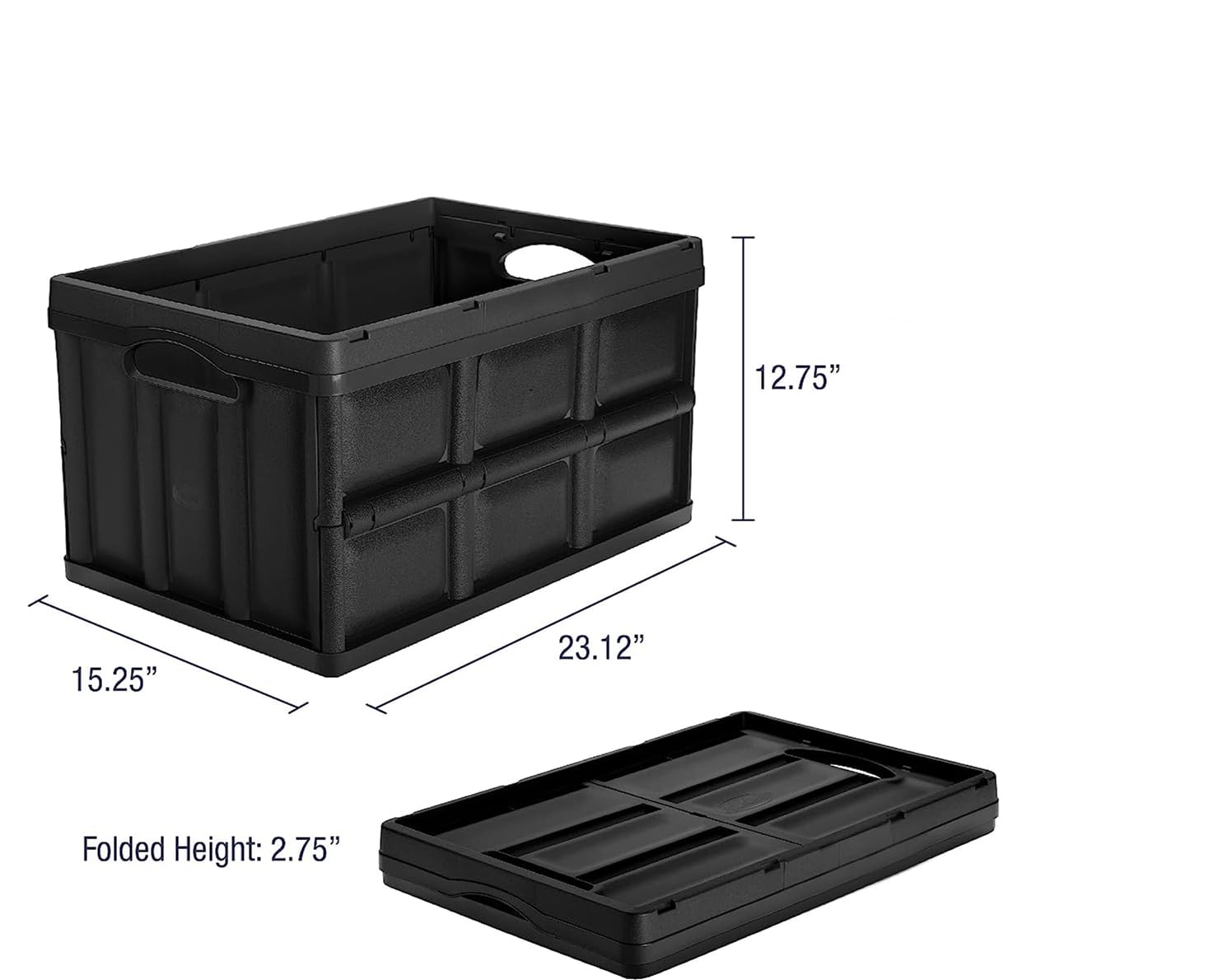 3-Pack of 62L Collapsible Stackable Storage Bins - Perfect for Organizing, Toys, and Heavy-Duty Storage,Each hold 100lbs, (Black) (Black)