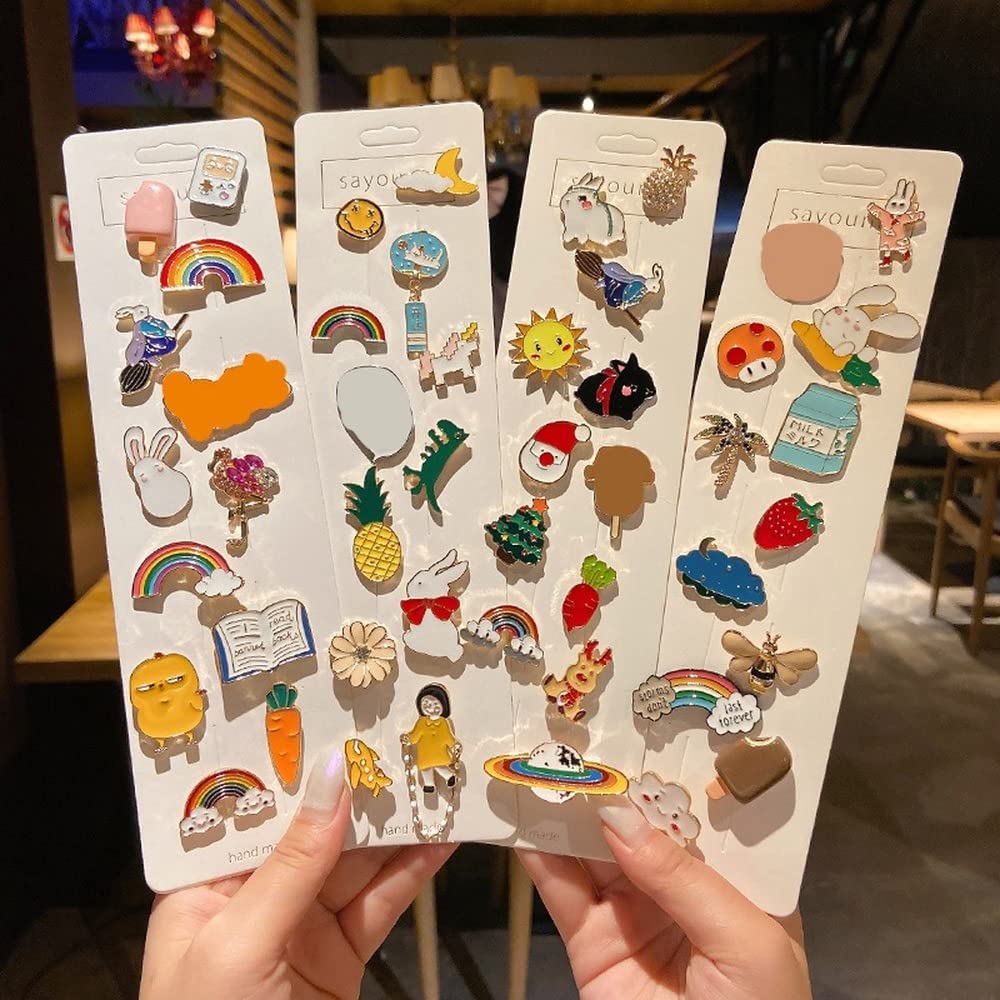 20 Random Enamel Pin Brooches Badges Cute INS Tide Personalized Pins Accessories Cartoon Clothes Hat Metal Small Jewelry (20)