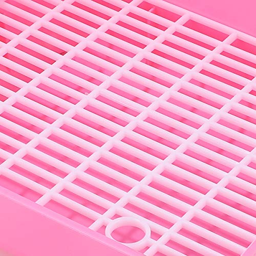 POPETPOP Rabbit Litter Box Plastic Small Animal Litter Potty Trainer Corner Box Pet Training Toilet for Hamster Gerbil Bunny Chinchilla Guinea Pig Ferret Pink