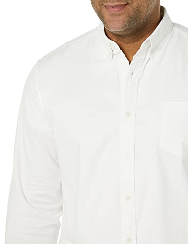 Amazon Essentials Men's Regular-Fit Long-Sleeve Pocket Stretch Oxford Shirt (Available in Big & Tall), White, 3X-Large Big Tall