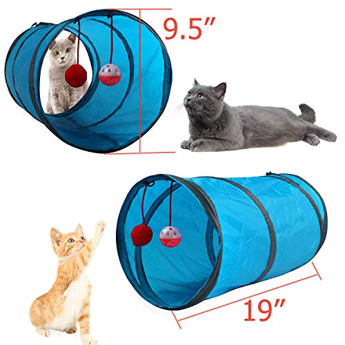 Interactive Cat Toys for Indoor Cats,Retractable Cat Toy Wand,12 Packs Cat Feather Toys and Replacement, 9 Assorted cat Teaser Refills with Bell for Cat Kitten, Cat Fishing Pole Toys for Cat Kitten
