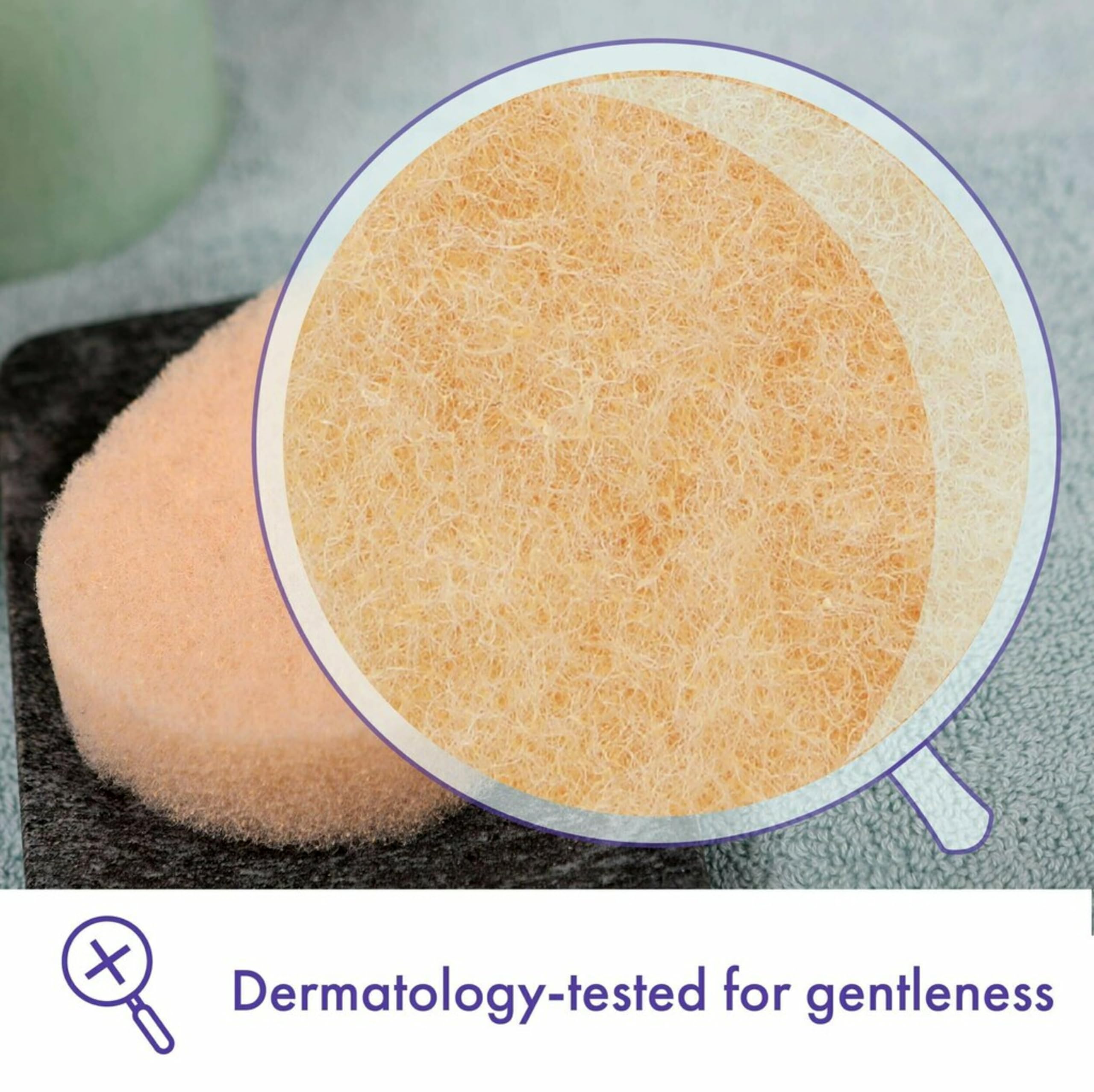 Buf-Puf Gentle Facial Sponge, Dermatologist Developed, Removes Deep Down Dirt & Makeup That Causes Breakouts and Blackheads, Reusable, Exfoliating, 2 Count