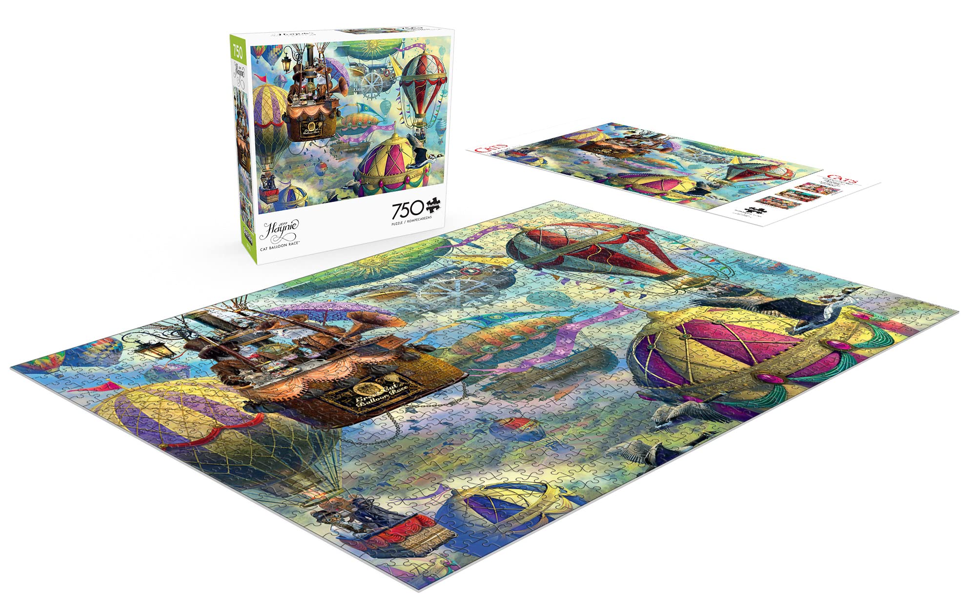 Buffalo Games - Cat Balloon Race - 750 Piece Jigsaw Puzzle for Adults Challenging Puzzle Perfect for Game Nights - 750 Piece Finished Size is 24.00 x 18.00