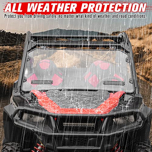 A & UTV PRO Front Full Windshield for Polaris General 1000 /General 4 1000 /XP 1000 /XP 4 1000 2016-2023, Clear Tough Hard Coated Poly Vented Window Accessories, Replace OEM # 2884337