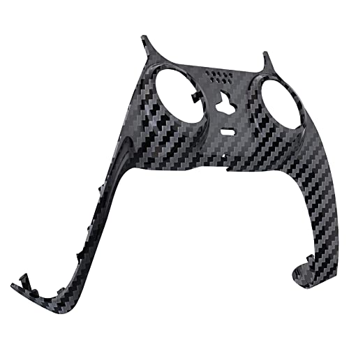 eXtremeRate Graphite Carbon Fiber Pattern Decorative Trim Shell Compatible with ps5 Controller, DIY Replacement Clip Shell, Custom Plates Cover Compatible with ps5 Controller with Accent Rings