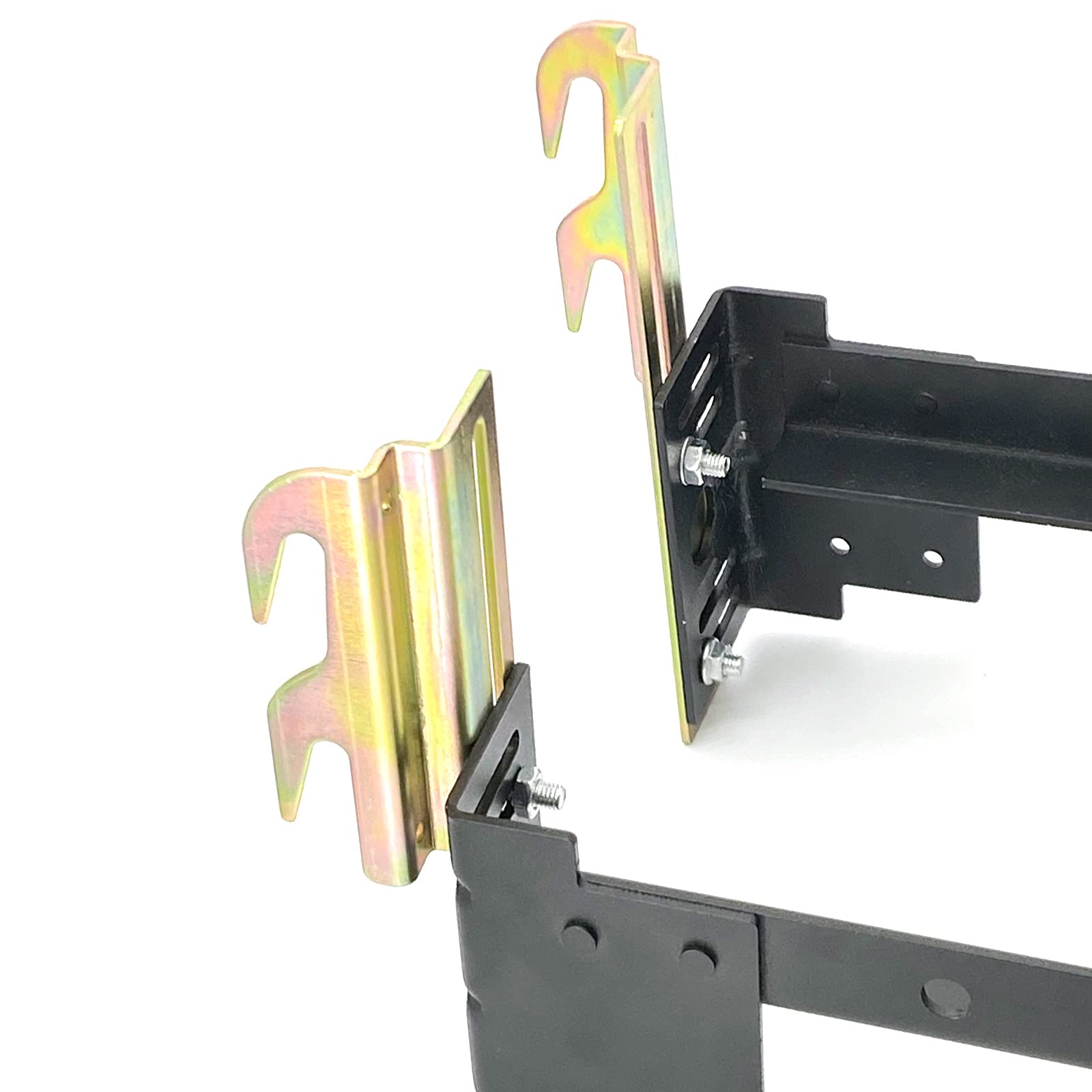 2Pcs#711 Bed Frame Bolt On to Hook On Conversion Brackets for Headboard with Hardware, Adjustable Bed Rail Hook Plate Adapter,Hook on Bed Rails Brackets