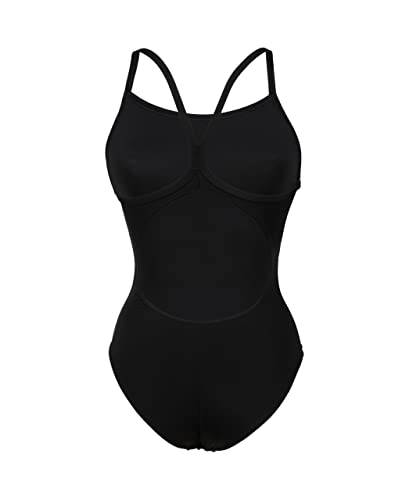Arena Women's Standard Team Swimsuit Light Drop Solid Fl, Black-White, 36