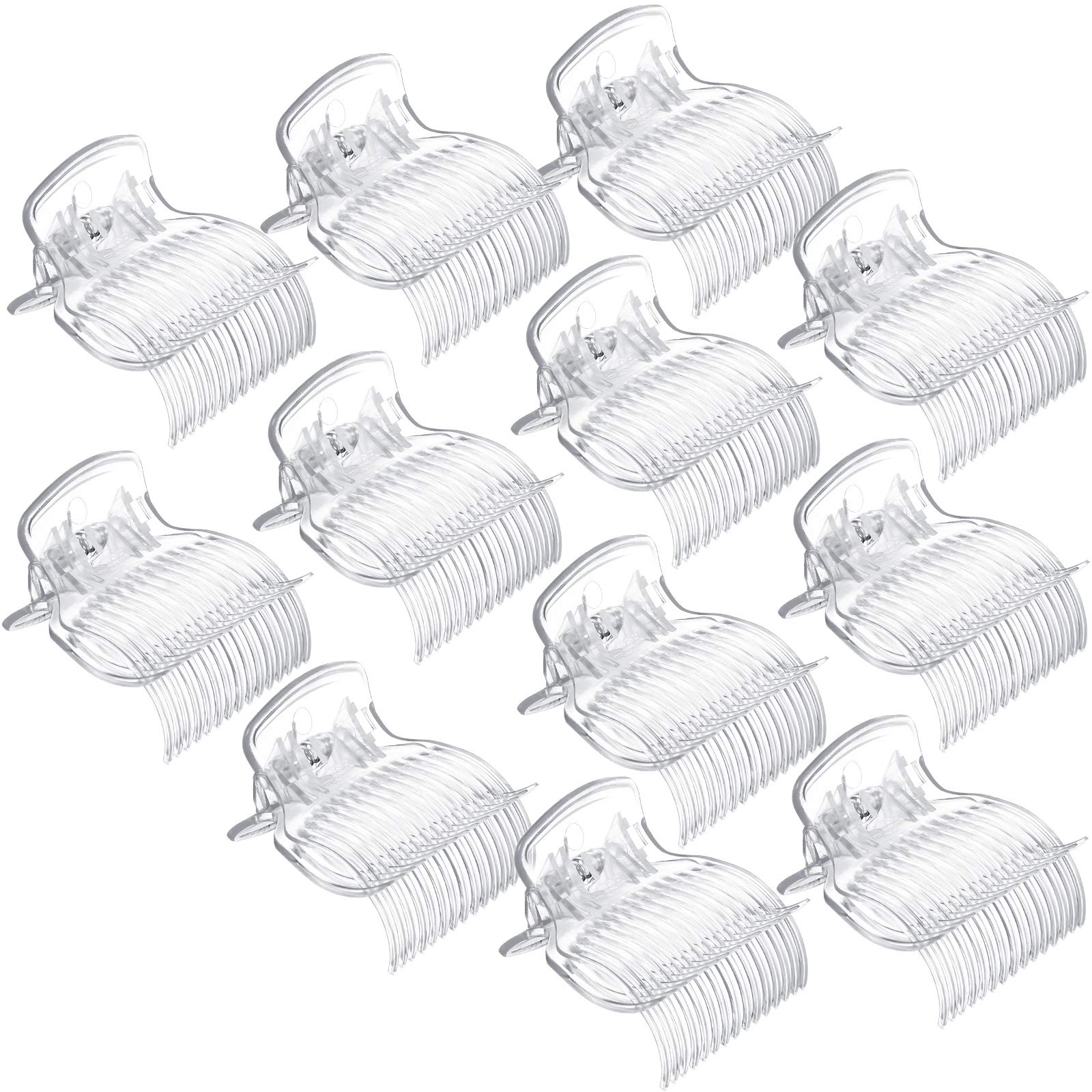 Syhood 12 Piece Hot Roller Clips for Women Girls Hair Curler Claw Clips Replacement Roller Clips Transparent (6 x 5 x 4 cm or 2.36 x 1.97 x 1.57 inch)