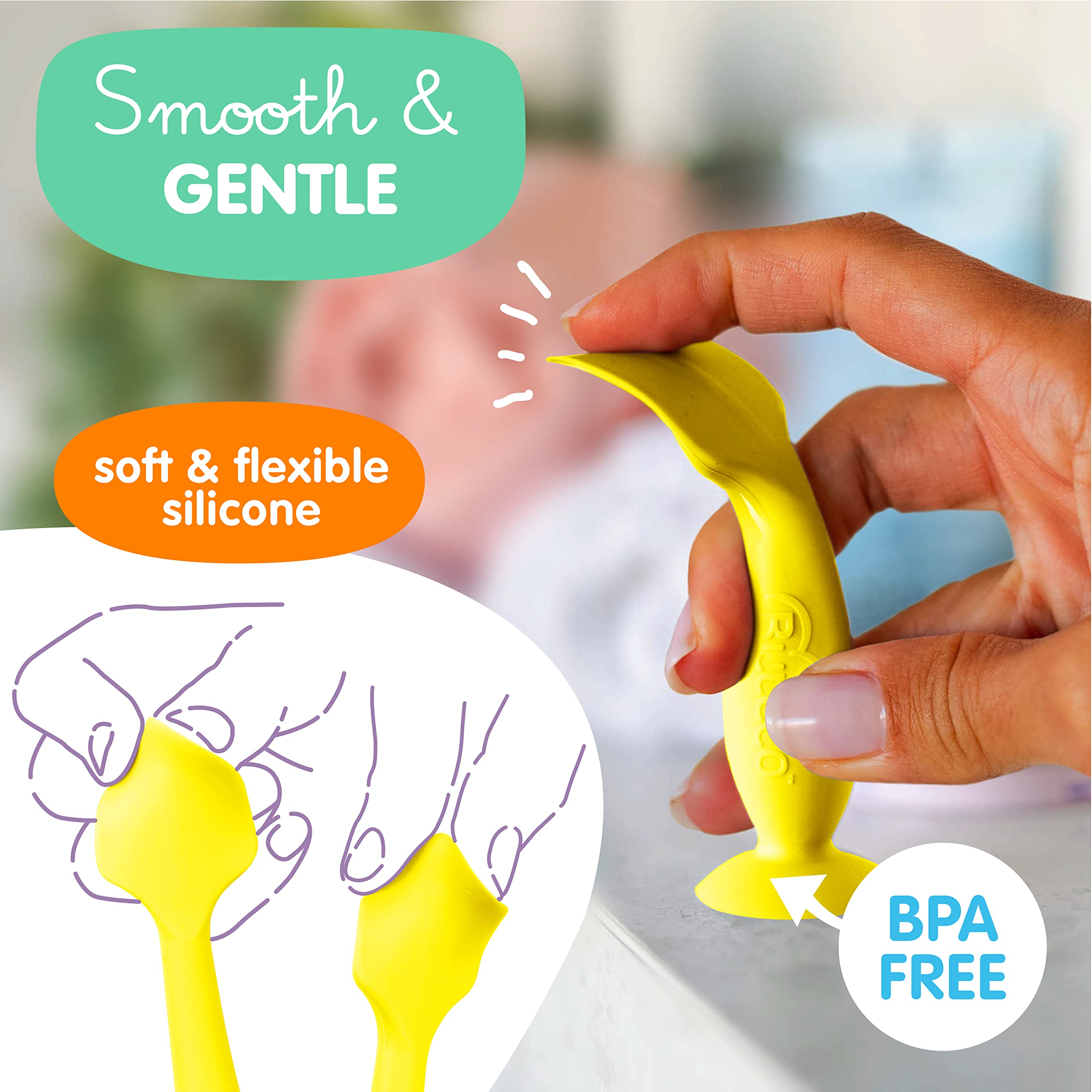 Bumco Mini Diaper Cream Spatula with Case - BPA-Free Butt Spatula Baby, Soft & Flexible Diaper Spatula, Diaper Cream Applicator, Mom-Invented Baby Must Haves, Diaper Bag Essentials, Butt Paste Spatula
