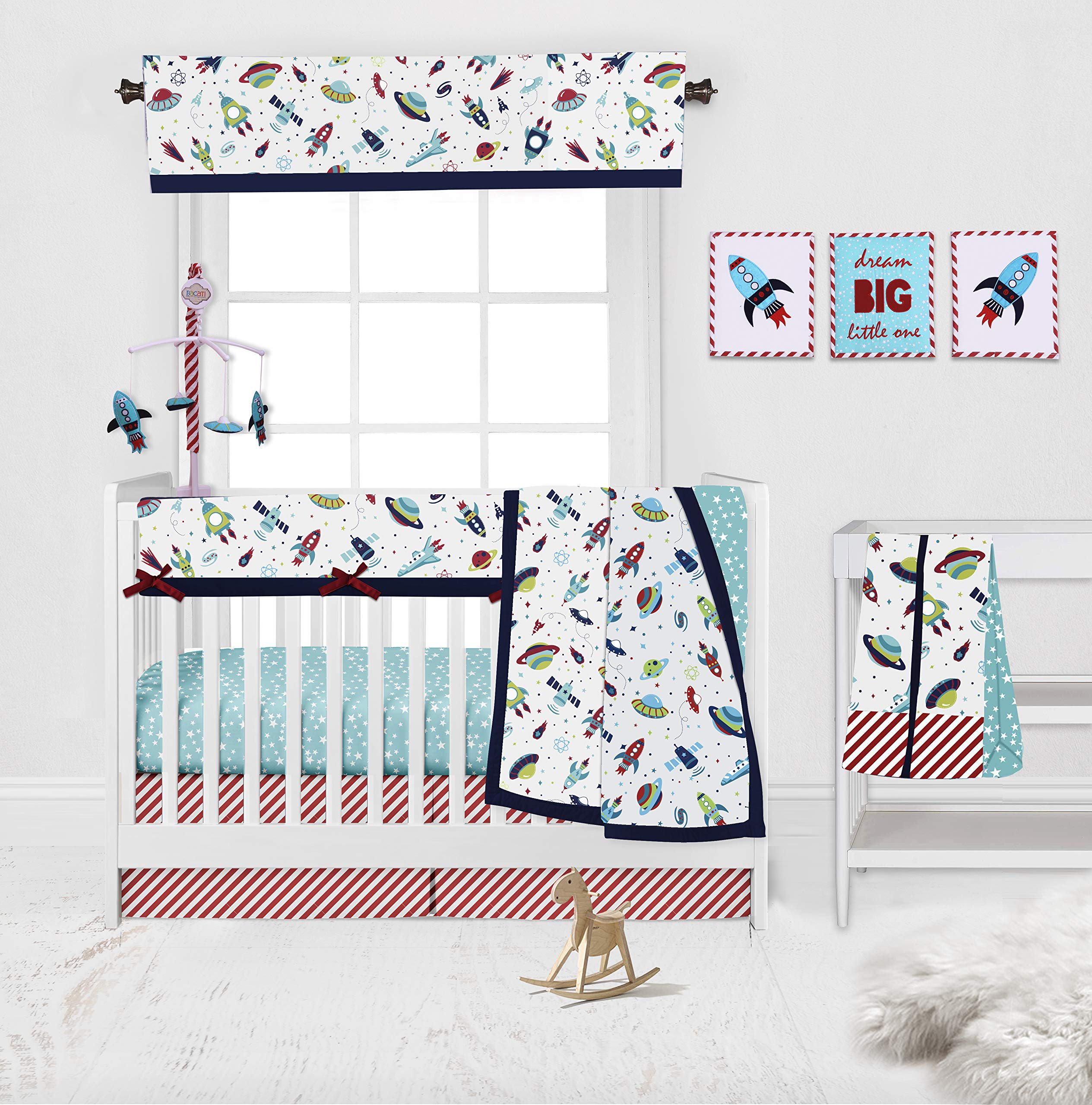 Bacati Space Multicolor Boys Cotton Nursing Pillow