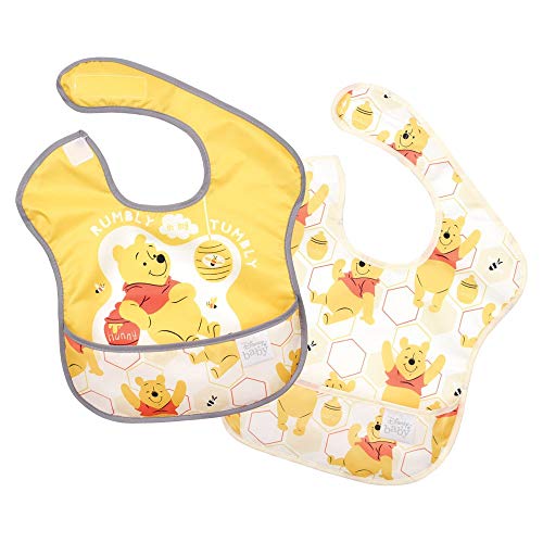Bumkins Bibs, Disney Winnie The Pooh Baby Bibs for Girl or Boy, SuperBib Baby and Toddler Bib for 6-24 Months, Baby Bib for Eating, Feeding Bib, Waterproof Fabric – Hunny