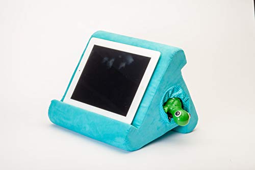 Flippy Tablet Stand with Cubby Storage and Multi-Angle Viewing for Home, Work & Travel. Our Tablet Holder Has Storage for Your All Your Personal Items. (Kiwi Kawaii)