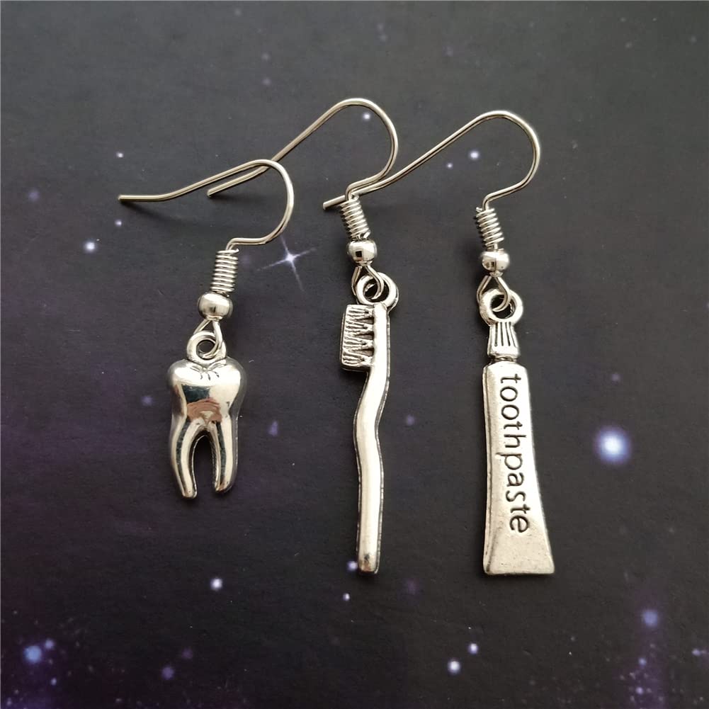 3pcs Tooth Earrings Set, Toothpaste and Toothbrush, Cute Teeth Jewelry, Mom