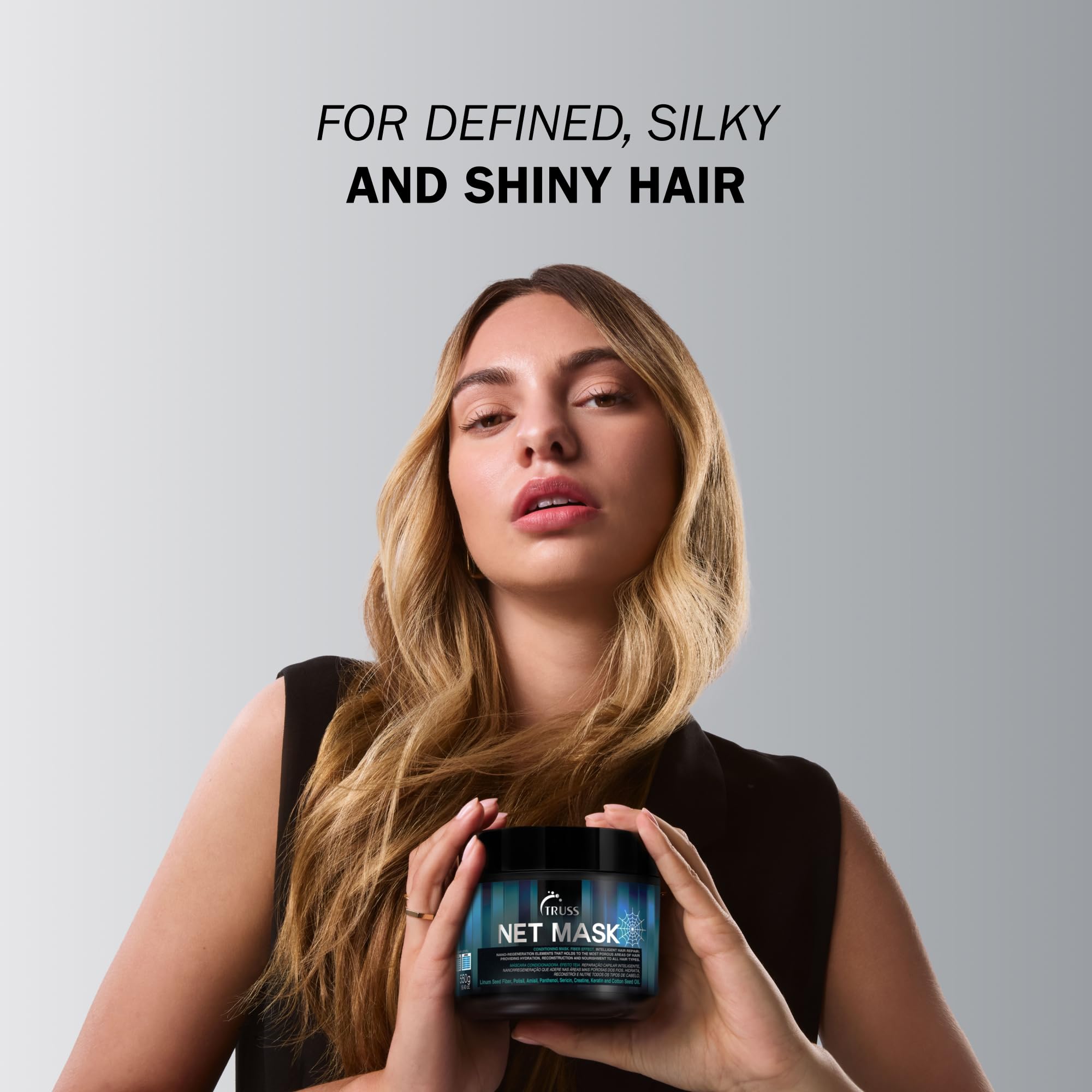 TRUSS Net Deep Conditioning Hair Mask for Curly Hair - Detangle & Hydrate Curls While Soothing Damage - Anti-Frizz & Humidity Blocking Repair Treatment (19.40 oz)