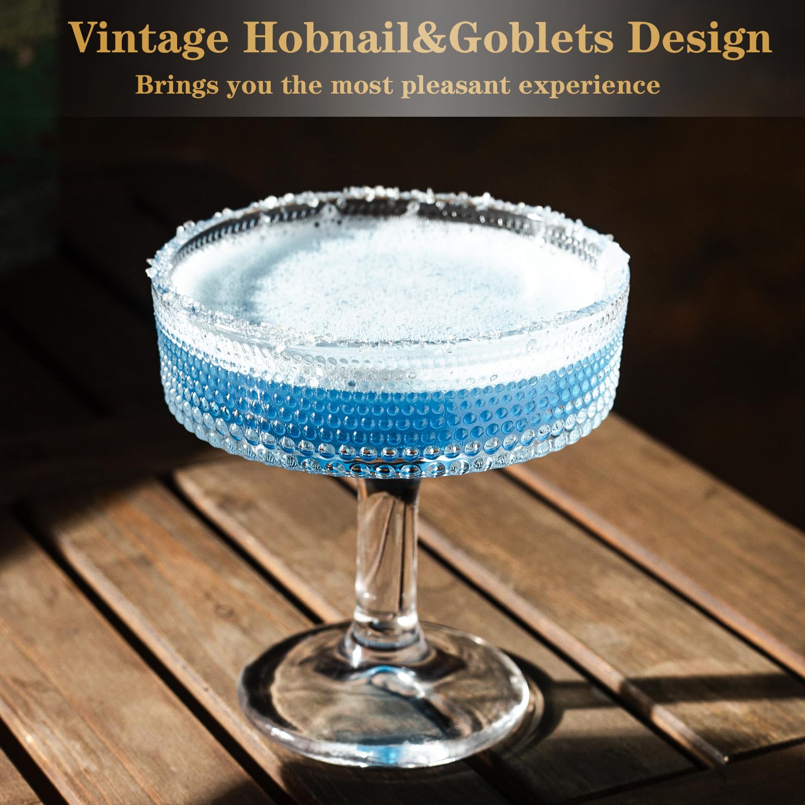 4 Pcs Martini Glasses, 7 oz Vintage Cocktail Coupe Glasses Set, Unique Beaded Glass, Classic Cocktail Galssware, Bar Drinking Glasses Set, Pefect for Cocktail, Wine, Champagne(4Pcs)