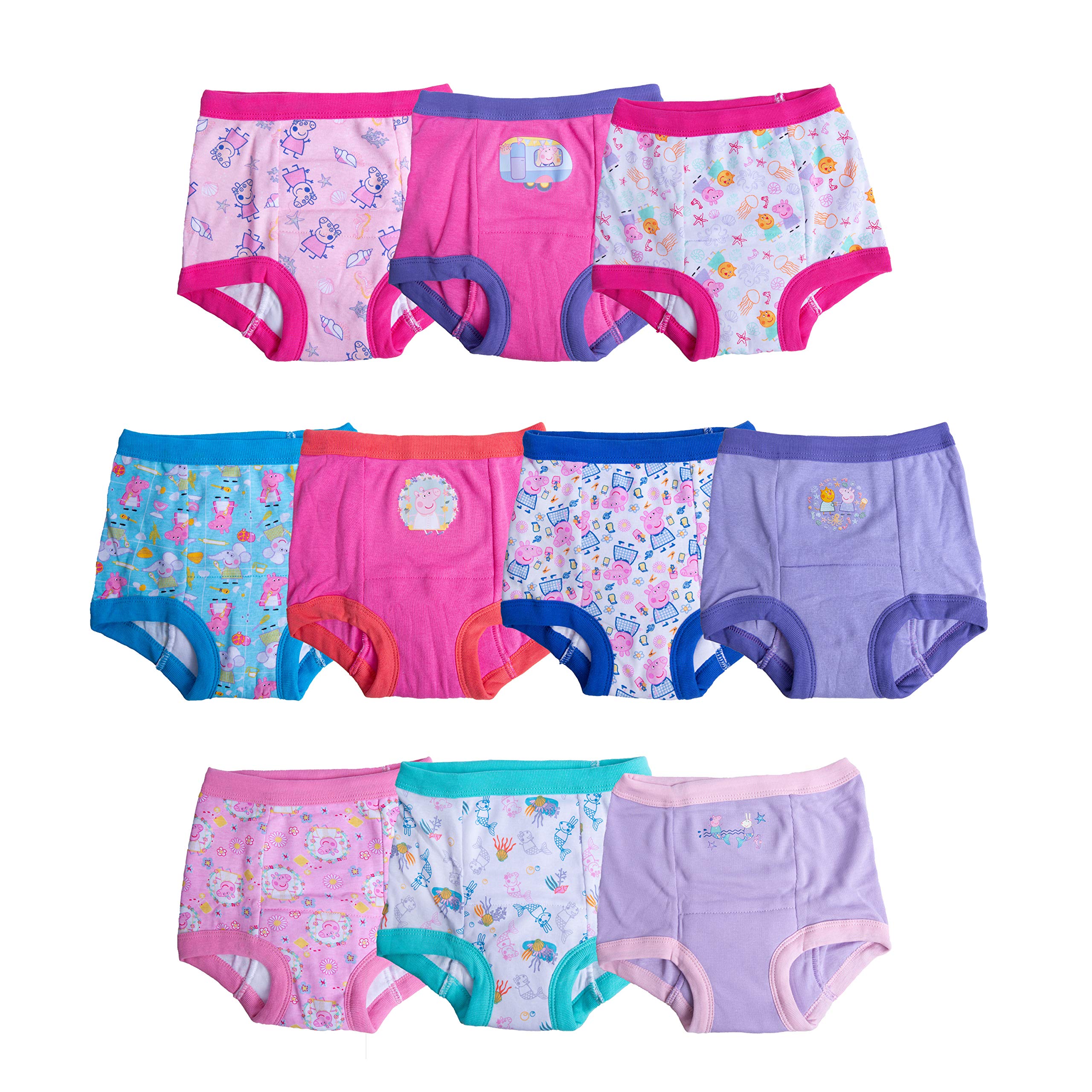 Peppa Pig Unisex Baby Toddler Potty Starter Kit includes Stickers and Tracking Chart Sizes 18M, 2T, 3T and 4T, 10-Pack Training Pant