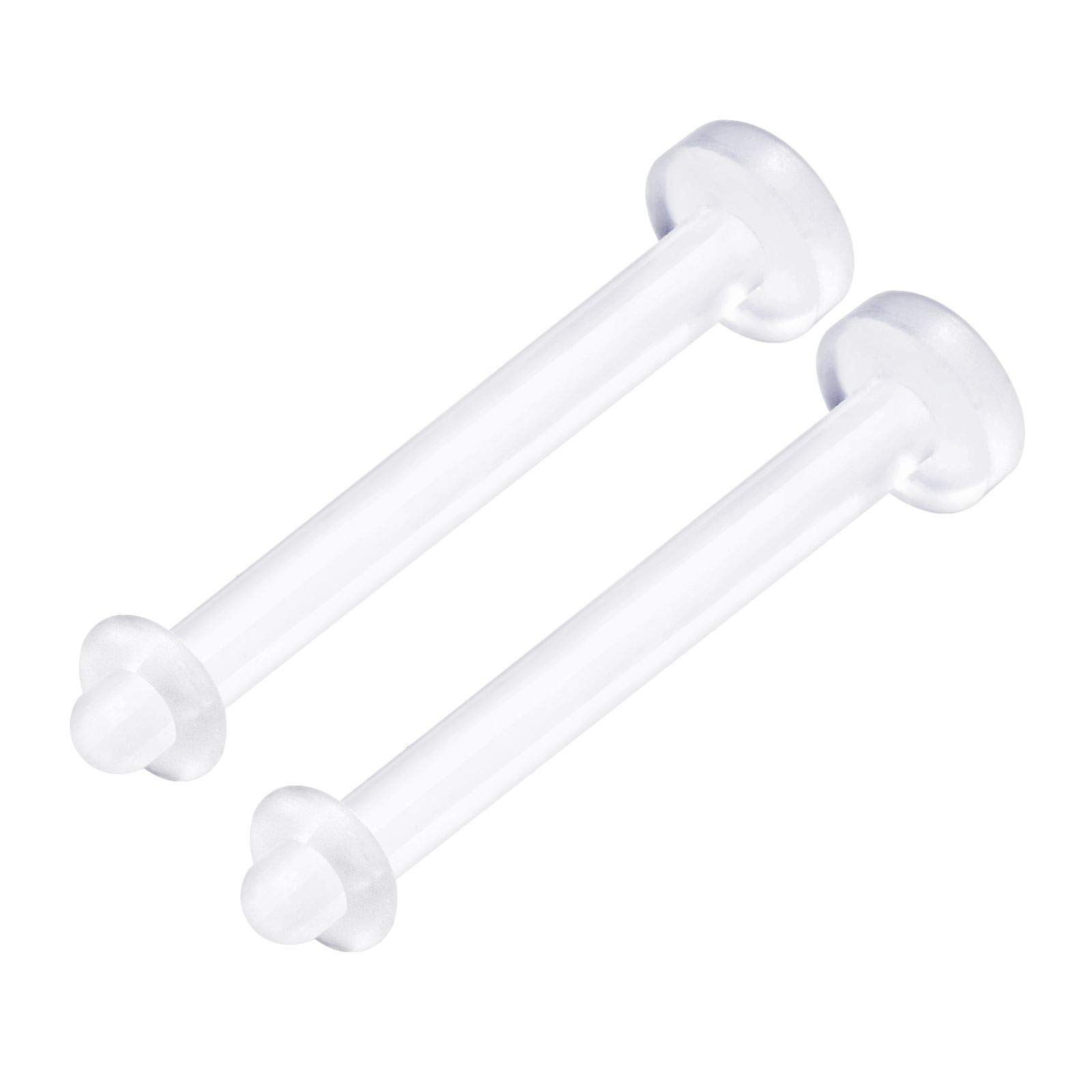 2PCS Flexible Acrylic Clear Tongue Rings Stud Nipple Bars Barbell Retainer 14 Gauge Piercing Jewelry 2467