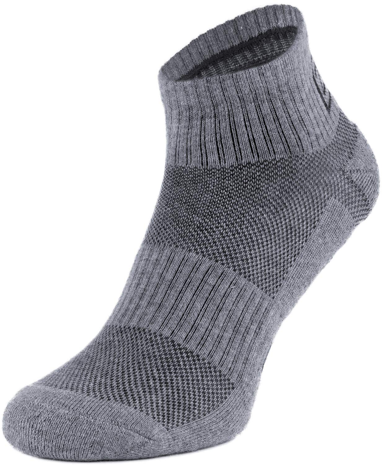 281Z Running Cushion Ankle Low Cut Socks - Athletic Hiking Sport Workout (Stone Grey)(Small 6 Pairs)