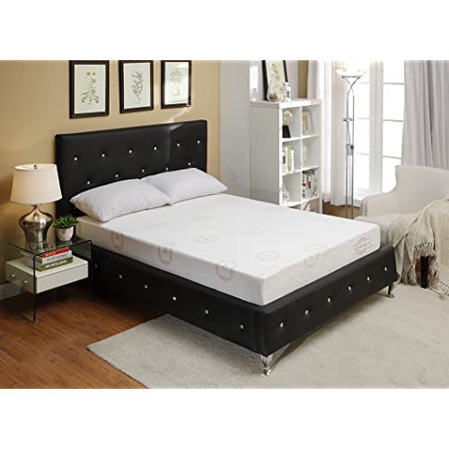 AC Pacific Herbal Fusion Collection Green Tea Infused Polyester Memory Foam Mattress Made in USA, Queen Deluxe, White