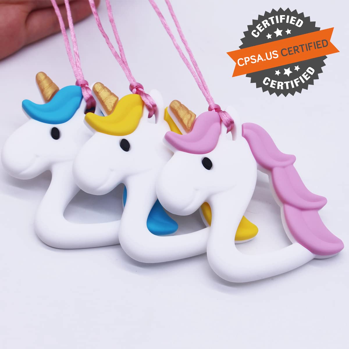 Xtra Tough Chew Necklace for Kids Girls - Chewing Necklace Teething Necklace Teether Necklace Chew Toys Teething Toys - Designed for Chewing, Autism Sensory Teether Toy