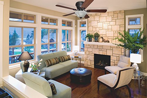 Craftmade Flush Mount Ceiling Fan with Light WC42ORB5C3F Wyman Oil Rubbed Bronze 42 Inch Hugger Bedroom Fan