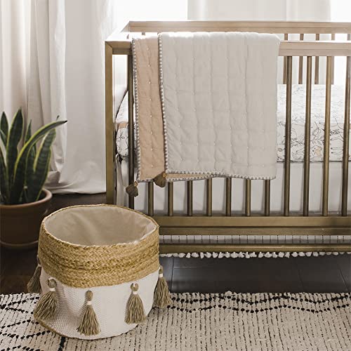 Crane Baby Blanket, Soft Cotton Quilted Nursery and Toddler Blanket for Boys and Girls, Copper, 36β x 36β, Ezra Print