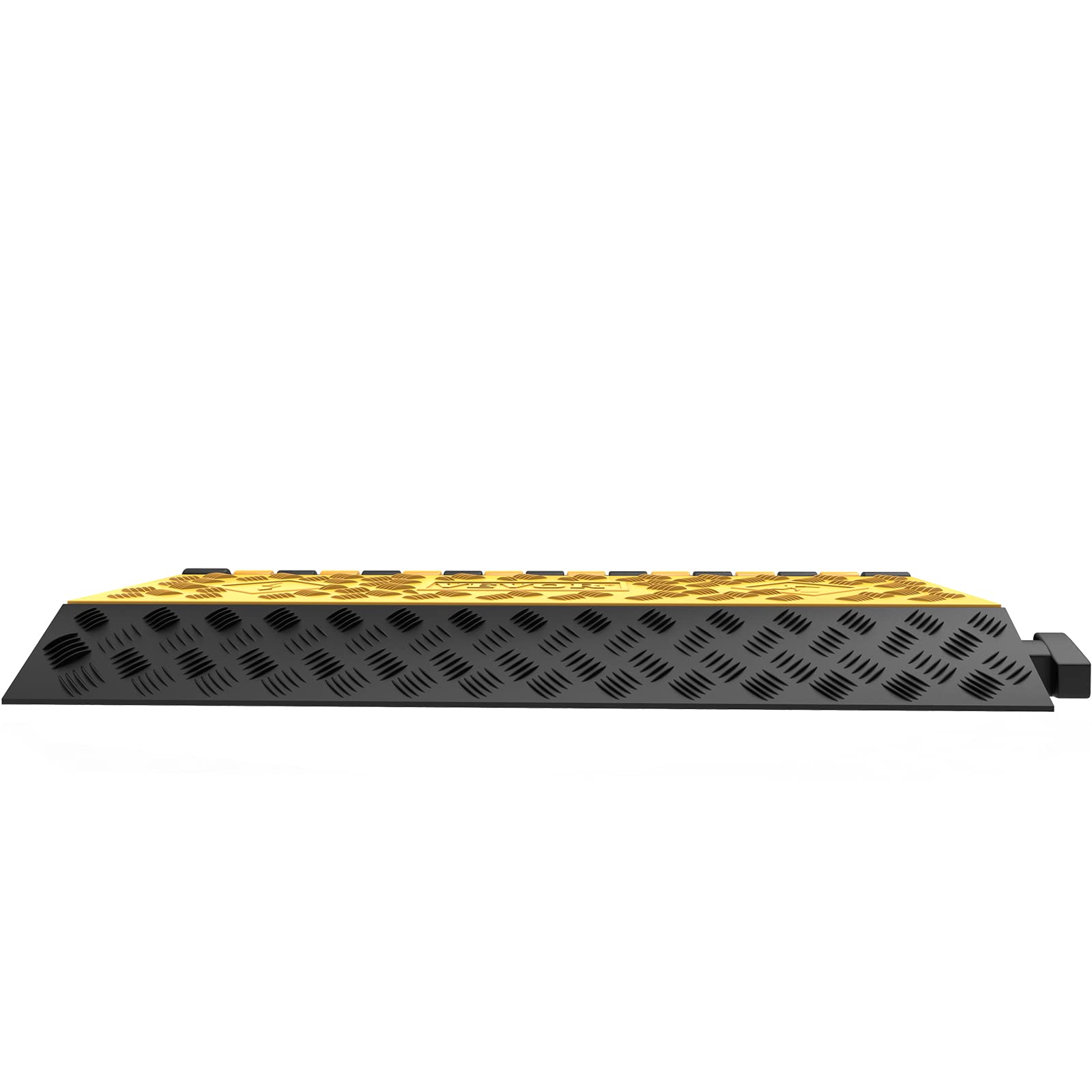 Happybuy 1 Pack of 3-Channel Rubber Cable Protector Ramps Heavy Duty 44000Lbs Load Capacity Cable Wire Cord Cover Ramp Speed Bump Driveway Hose Cable Ramp Protective Cover