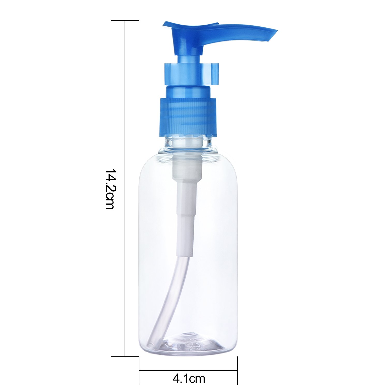 Transparent Travel Bottles Pump Bottle Lotion Dispenser Bottle, 4 Pieces (100 ml)