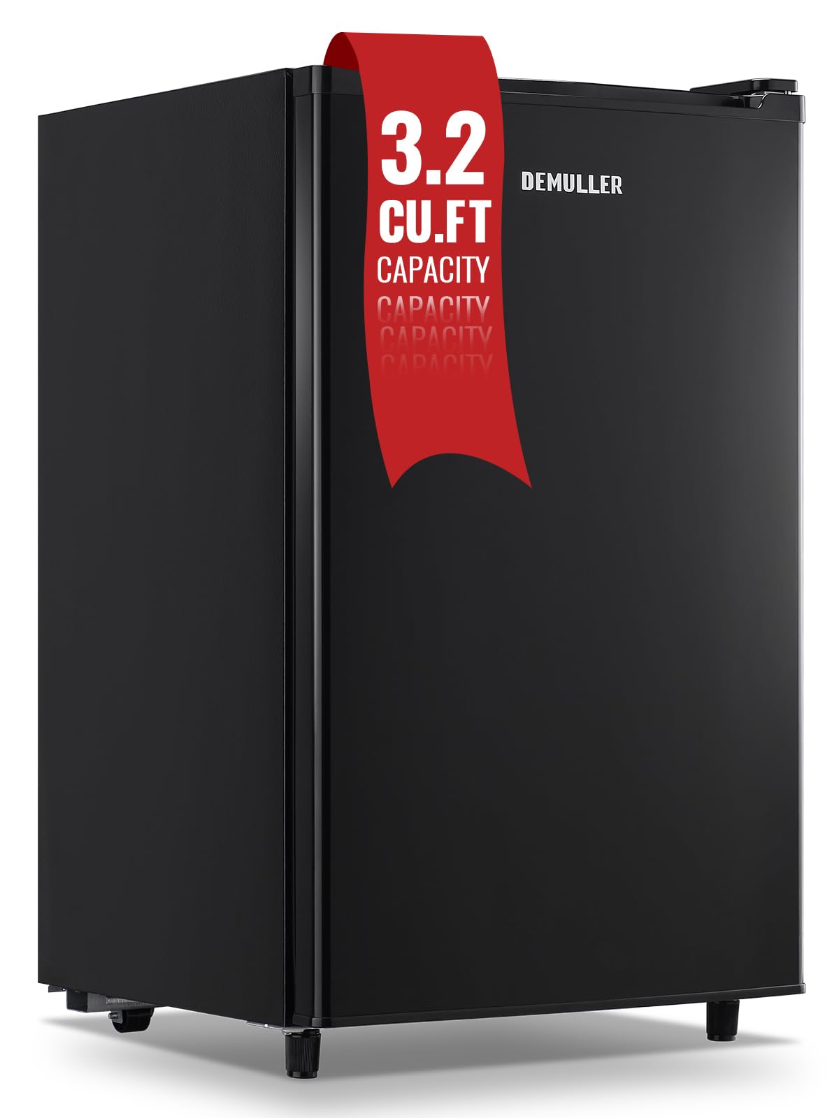 DEMULLER Upright Freezer 3.2 Cu.ft Freezer Single Door Freestanding Small Freezer with Adjustable Thermostat Front Door Open Mini Freezer for Kitchen, Apartment, Basement, Dorm, Silver
