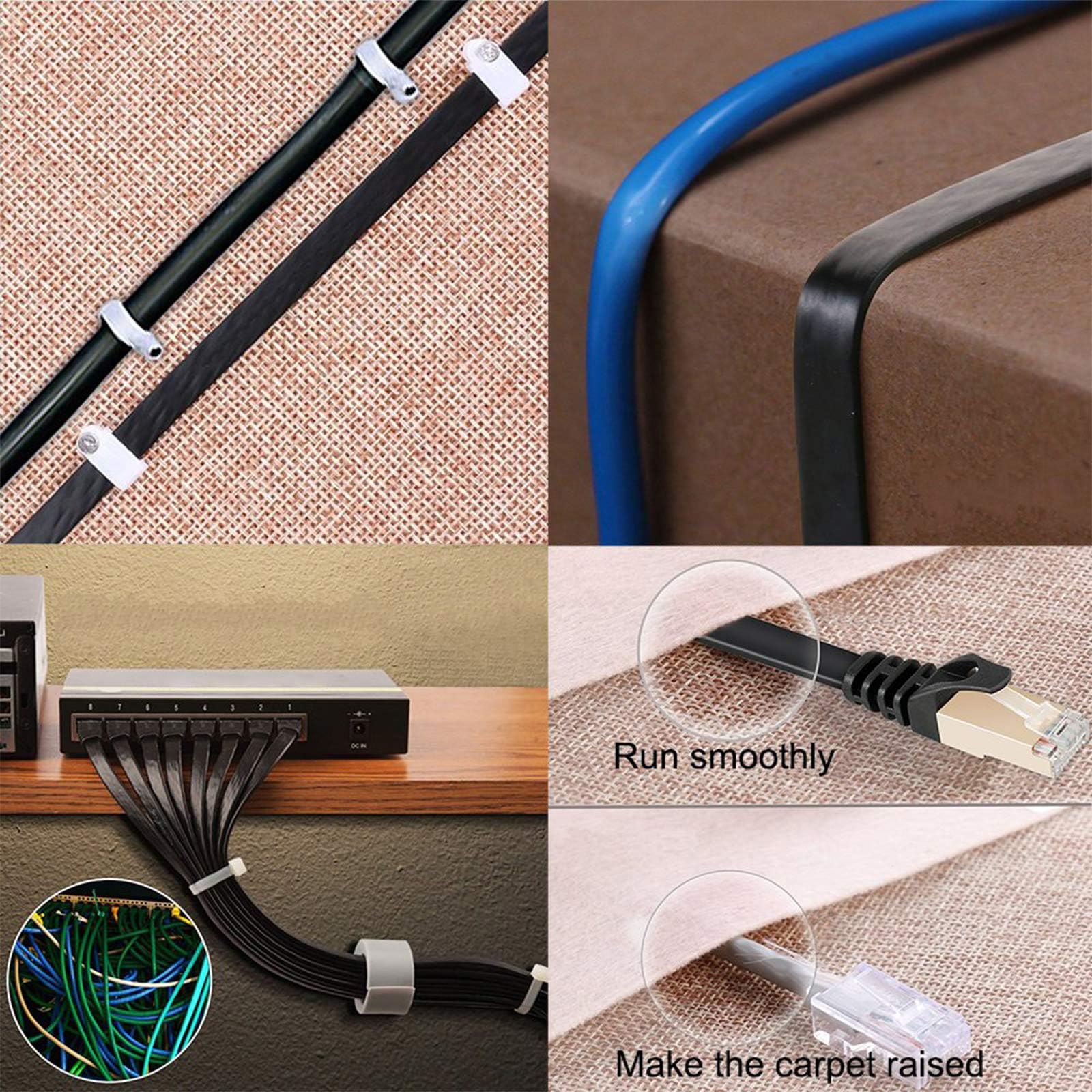 BUSOHE Cat 8 Ethernet Cable 30 FT, 40Gbps 2000MHz Cat8 High Speed Flat Internet Network Patch Cord, SFTP Shielded LAN Wire with Gold Plated RJ45 Connector, with Clips, Outdoor Indoor- 30FT Black